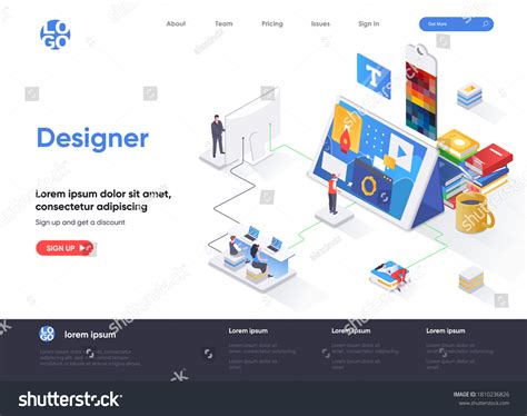 482 branding illustration concept isometric landing page template