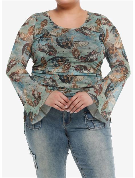 Social Collision The Birth Of Venus Mesh Girls Long Sleeve Top Plus