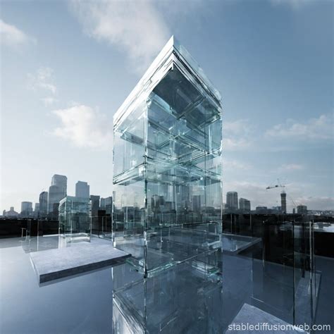 Realistic Glass Buildings Stable Diffusion Online
