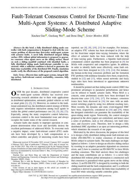Fault Tolerant Consensus Control For Discrete Time Multi Agent Systems