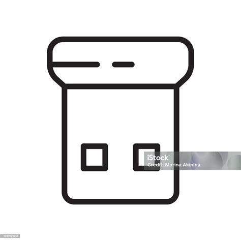Usb 무선 어댑터 아이콘입니다 가는 라인 아트 Usb 케이블에 대한 스톡 벡터 아트 및 기타 이미지 Usb 케이블 개인