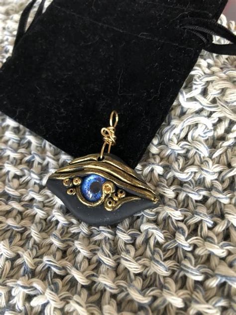 Evil Eye Talisman Necklace Blue Eye With Gold Accents Ooak Etsy
