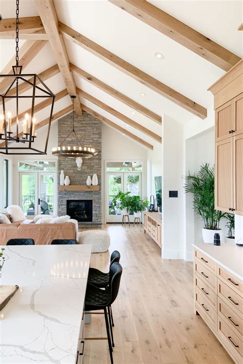 Elegant Vaulted Ceiling With Exposed Rafters Design And Inspiration