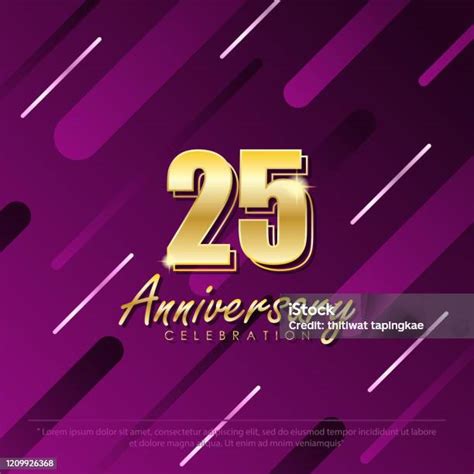 25周年慶典會徽周年優雅金色標誌漸變幾何形狀背景向量插圖範本設計為網頁傳單賀卡和邀請卡向量圖形及更多商標圖片 商標 25號 週年紀念