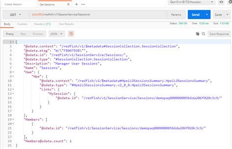 Managing Ilo Sessions With Redfish Hpe Developer Portal