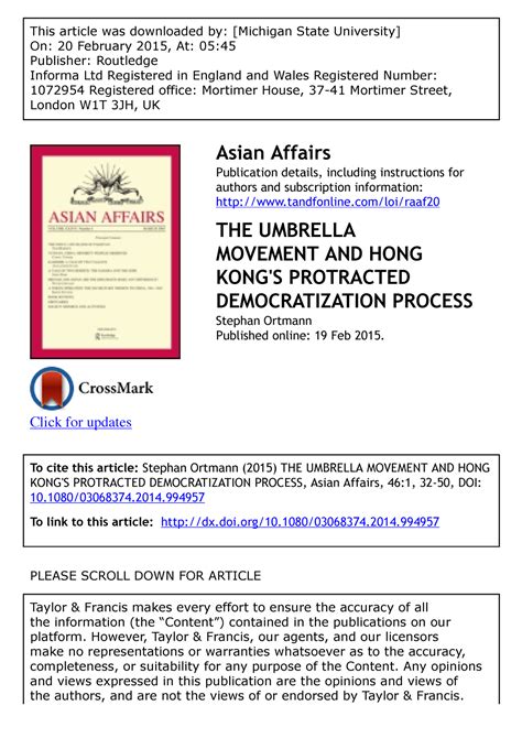 Stephan Ortmann Democracy Movement Asian Affairs Contemporary Hong