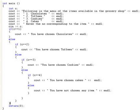 BS Computer Science Switch Statement
