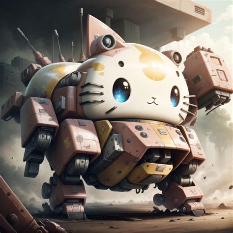 Premium Ai Image Cute Cat Robot