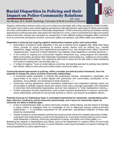 Racial Disparities In Policing And Their Impact On Police Community