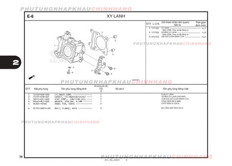 e6 xy lanh honda lead 125 4val k2t phụ tùng nhập khẩu chính hãng