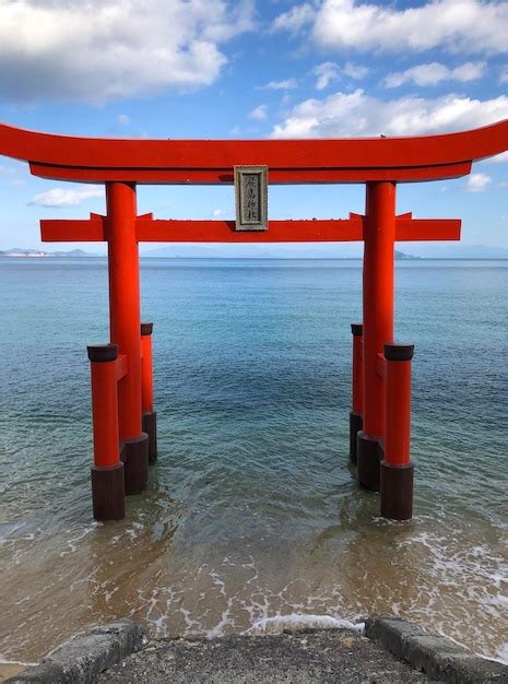 Premium Photo Floating Torii Gate