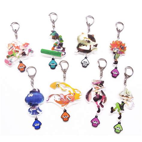 Splatoon Acrylic Key Chain With Squid Rubber Vol 3 Set Of 8 Pieces