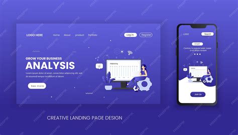 Premium Vector Business Analysis Landing Page Template