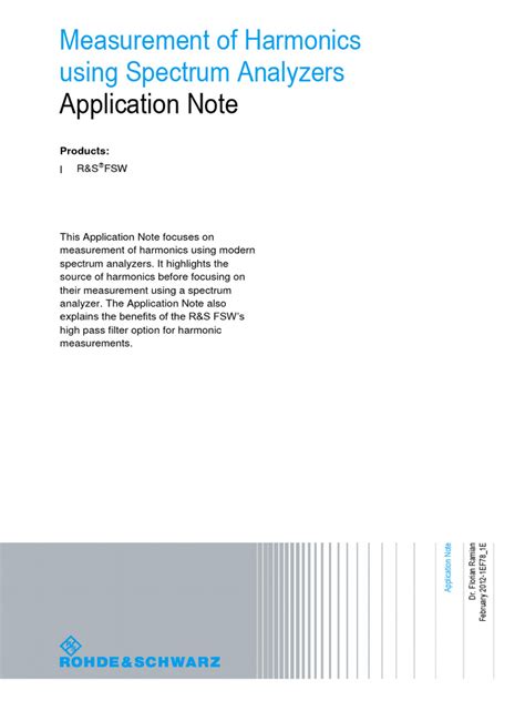 Measurement Of Harmonics Using Spectrum Analyzers Pdf Decibel
