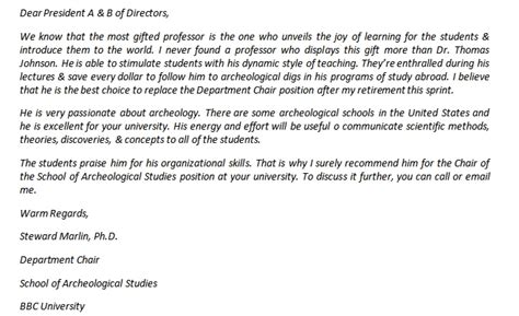 Faculty Recommendation Letter And Its Sample Template Business Psd