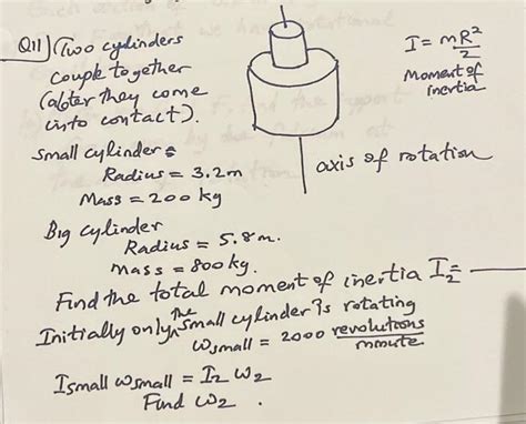 Solved Two Cylinders Couple Together After They Come Into