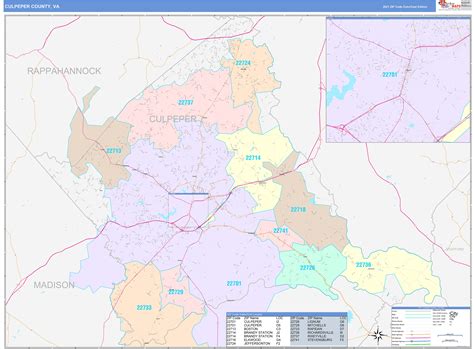 Culpeper County Va Wall Map Color Cast Style By Marketmaps Mapsales