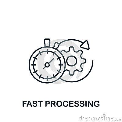 Fast Processing Icon Monochrome Simple Line Data Science Icon For Templates Web Design And