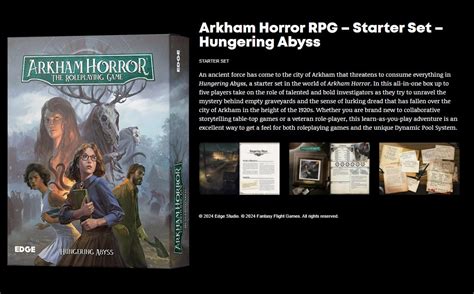 Arkham Horror Rpg Hungering Abyss Starter Box Review Bell Of