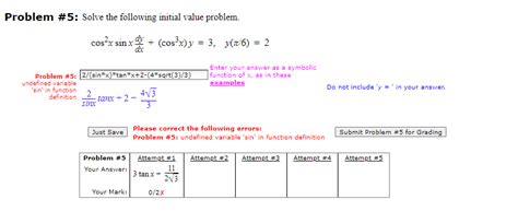 Solved Problem Solve The Following Initial Value Chegg