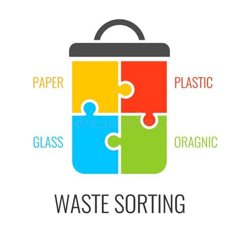 Waste Sorting Infographics Template Garbage Can Symbol Stock Vector