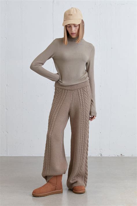 Cable Knit Pant Charcoal Extra Large Long Sleeve Tops Knit Top