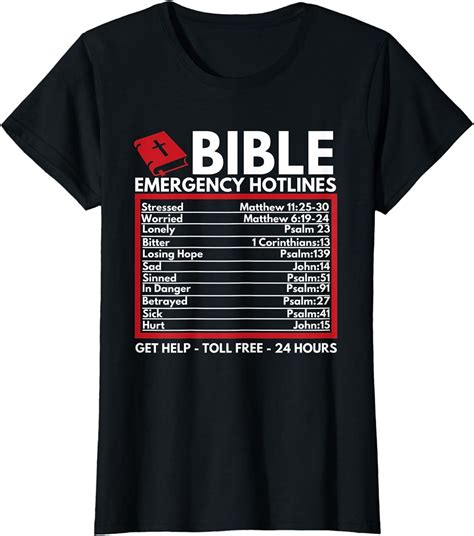 Bible Emergency Numbers Funny Christian Bible And Jesus T Shirt