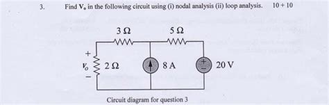 Solved Find V In The Following Circuit Using I Nodal Chegg