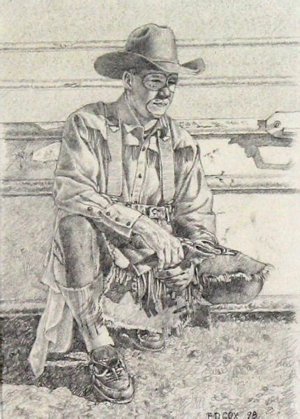 Patrick Douglass Cox Rodeo Clown Crouching Rodeo Clown In Action Hodgins Art Auction