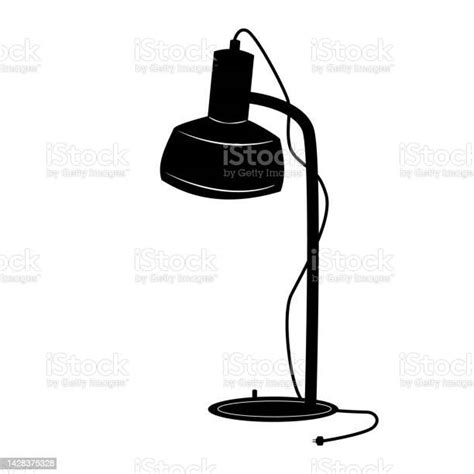 흰색 배경에 고립 된 테이블 램프 야간 조명 아이콘입니다 침실 갓 실루엣 가구에 대한 스톡 벡터 아트 및 기타 이미지 가구