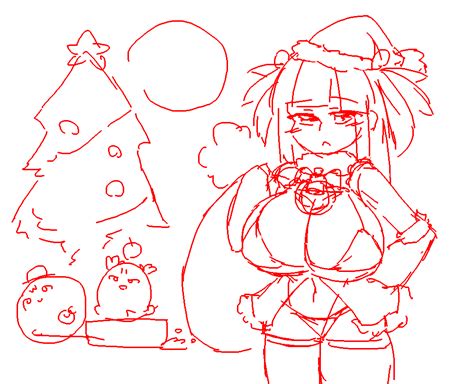 Rule 34 Busou Shinki Character Request Christmas Cleavage Embarrassed