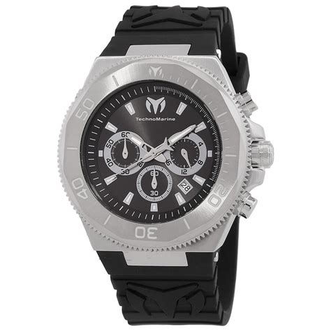 Technomarine Manta Ocean Chronograph Quartz Black Dial Mens Watch Tm
