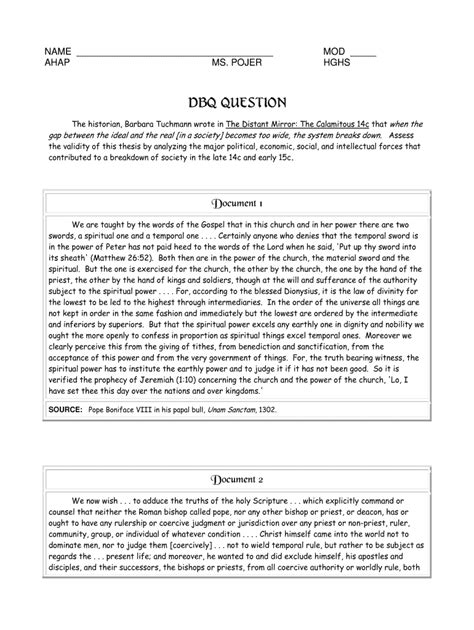Fillable Online DBQ QUESTION Fax Email Print PdfFiller