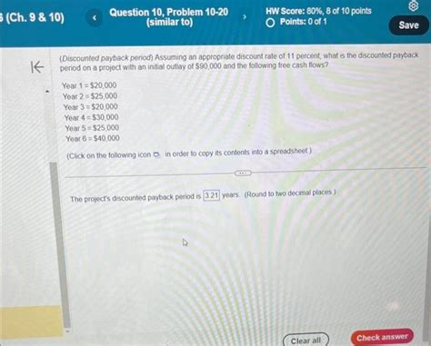 Solved Discounted Payback Period Assuming An Appropriate Chegg