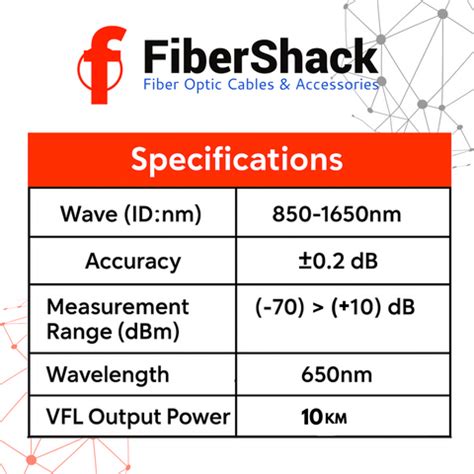 Fibershack Optical Power Meter And 10km Fiber Tester Kit Fiber Light