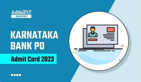 Karnataka Bank Po Admit Card 2023 Out Download Link Call Letter