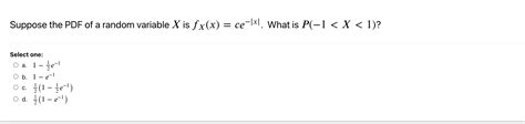 Solved Suppose The PDF Of A Random Variable X Is Fx X Chegg Com