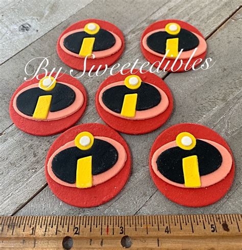 Incredibles Cupcake Toppers Edible Gumpaste Fondant Etsy