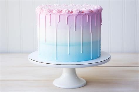 Pastel Ombre Cake Premium Ai Generated Image