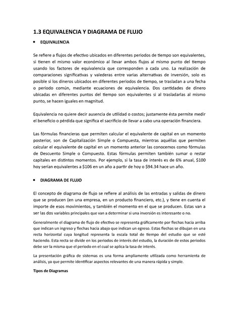Equivalencia Y Diagrama De Flujo 1 Equivalencia Y Diagrama De Flujo Equivalencia Se Reiere A