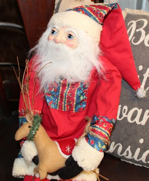 Joe Spencer 25 Inch Santa With Deer Doll Ebay
