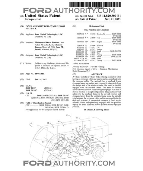 Future Ford Vehicles Could Get Deployable Seatback Panel