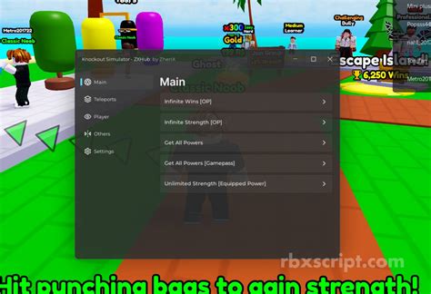 Knockout Simulator Get All Powers Inf Wins Inf Strength Scripts