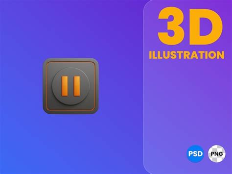 Premium Psd Pause Button 3d Illustration Render