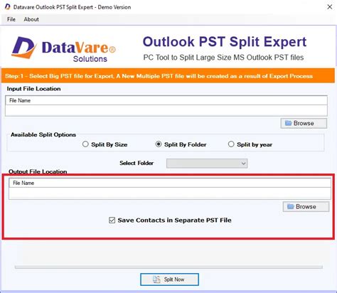 How To Split Outlook Pst With Datavare Software