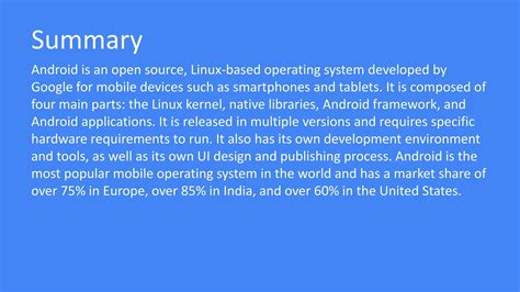 Mobile Operating System Android Pptx
