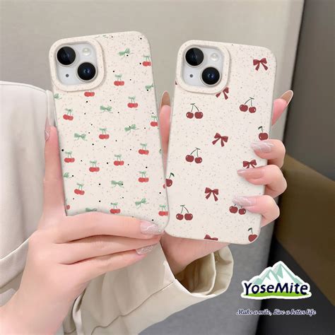 Red Cherry Bow Case For Samsung A16 A06 A14 A13 A04e A11 A04s A03s A03 A54 A53 A33 A32 A23 A52