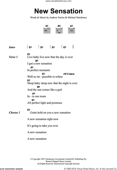 New Sensation Sheet Music For Guitar Chords Pdf