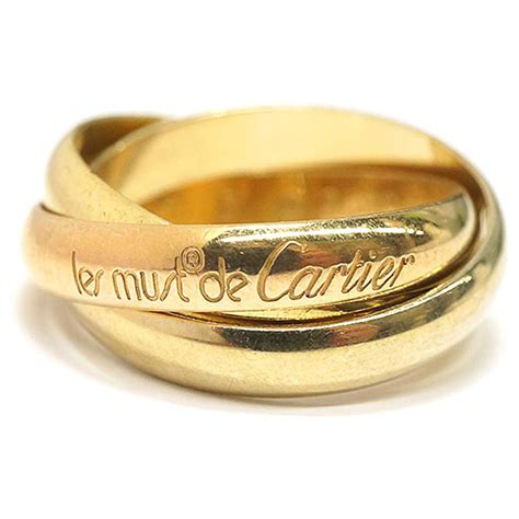 Cartier Gold Les Must De Cartier Classic Trinity Ring Golden Metal Ref