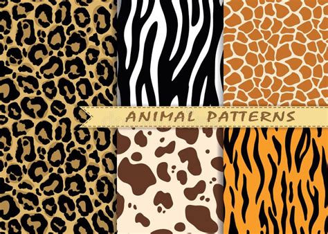 Modèles Sans Couture De Vecteur Réglés Avec La Texture De Peau D animal